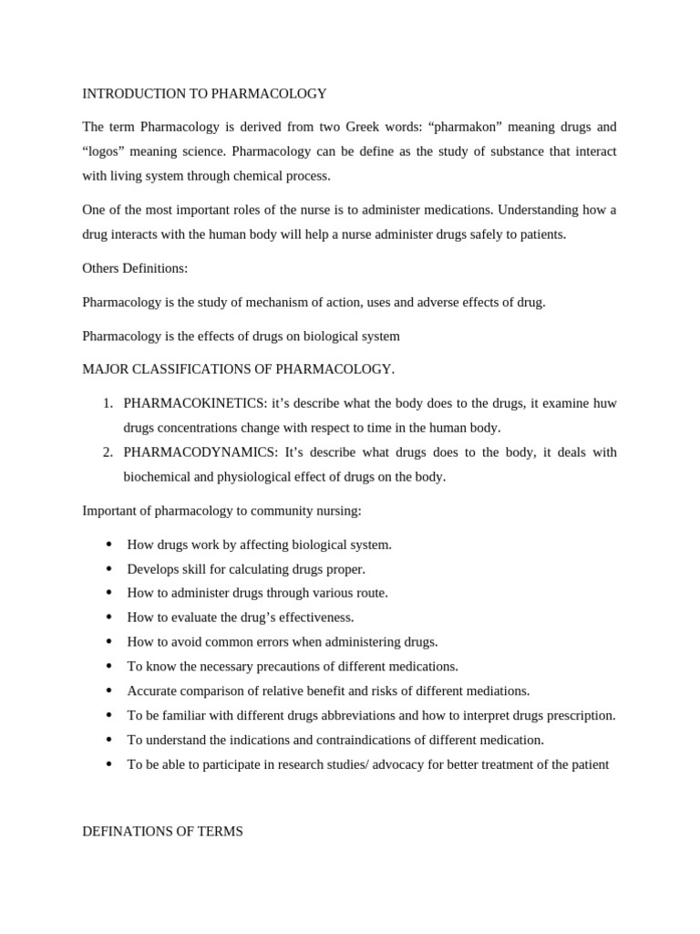 Introduction To Pharmacology CN-1 | PDF | Pharmacology | Receptor (Biochemistry)