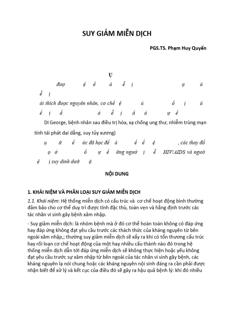Suy Giảm Miễn Dịch | PDF
