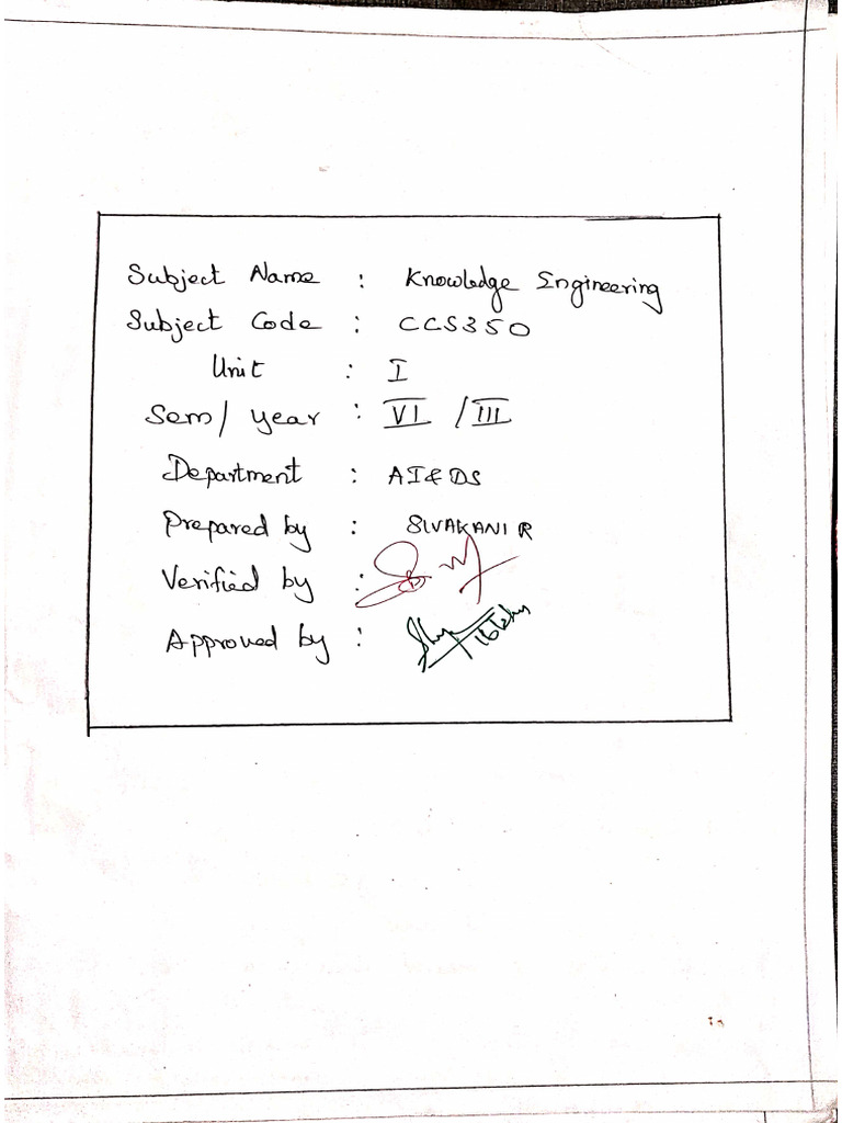 Unit1-Knowledge Engineering Notes | PDF