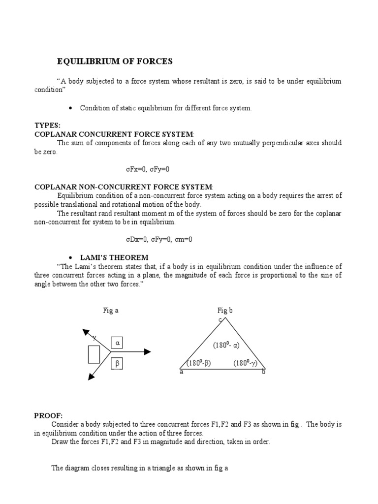 Equilibrium of Forces and Supports | PDF | Sine | Triangle
