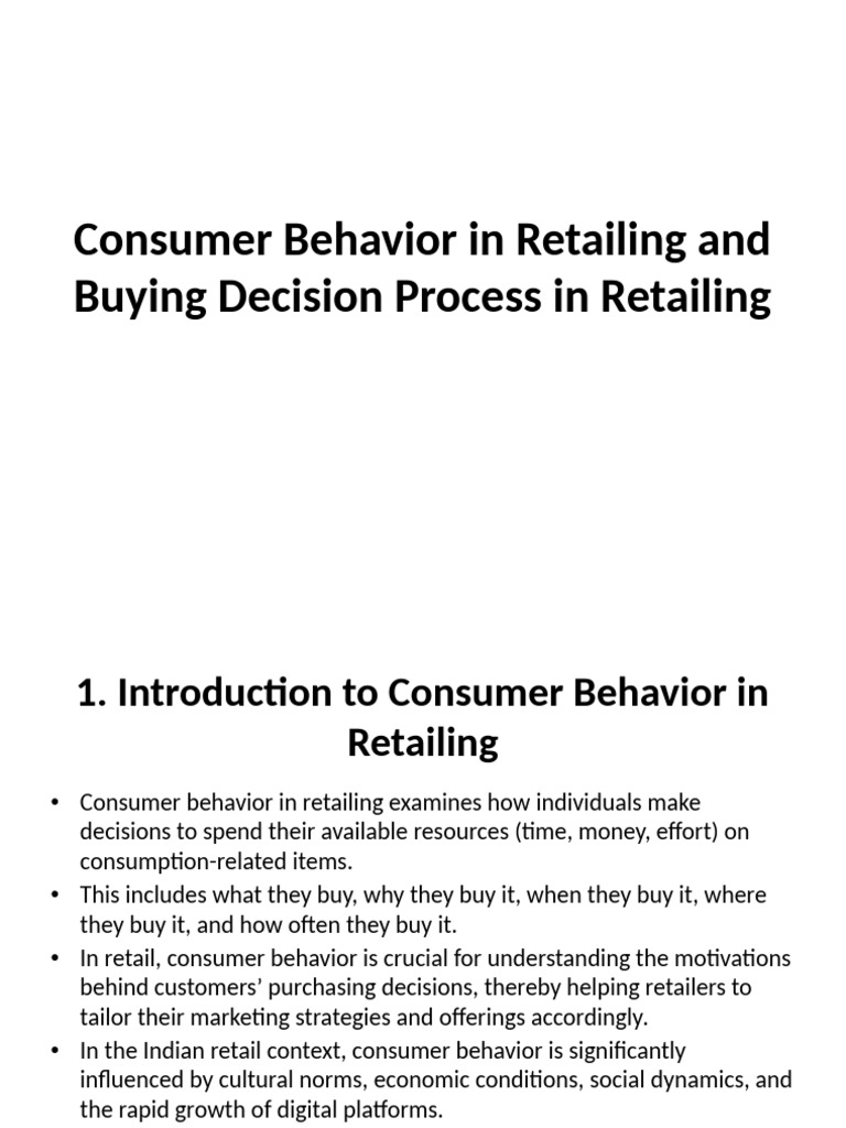 Lecture 6 Consumer Behavior in Retailing and Buying Decision Process | PDF | Consumer Behaviour ...