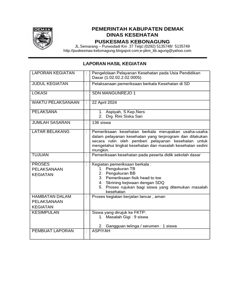 Lap Hasil Berkala | PDF