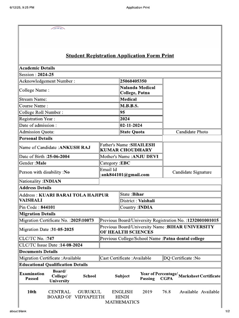 Registration Slip | PDF