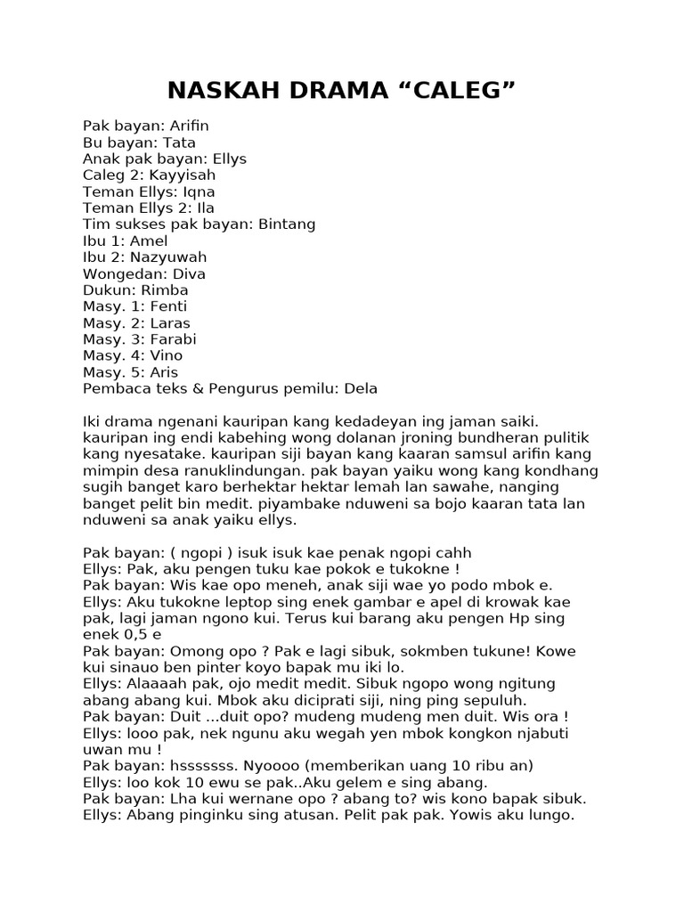 Naskah Drama Caleg | PDF