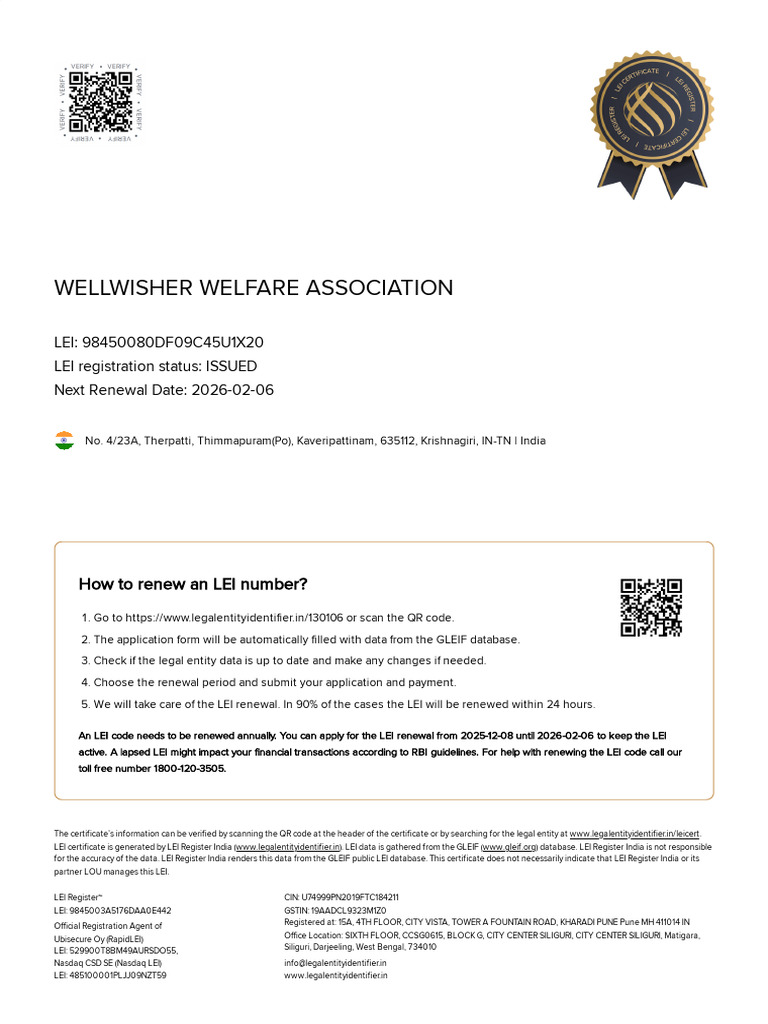 LEI Certificate and Renewal Guide | PDF