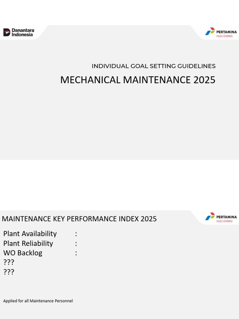 Mechanical Maintenance Goals 2025 | PDF | Databases | Information ...