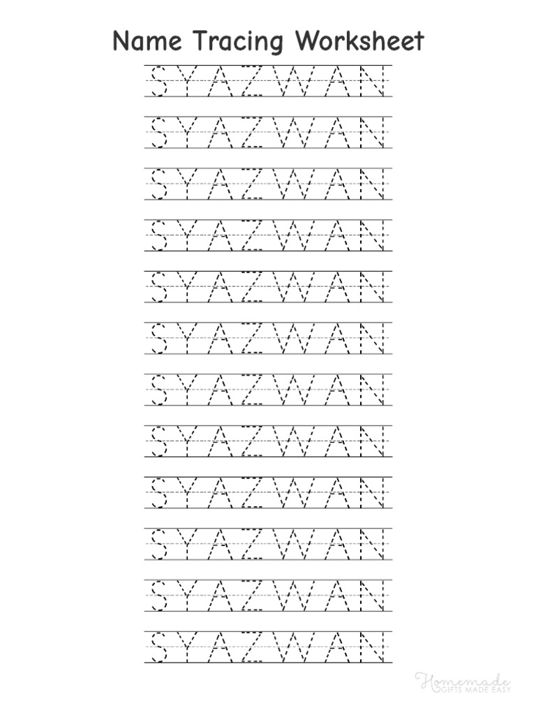 Name Tracing Worksheet | PDF
