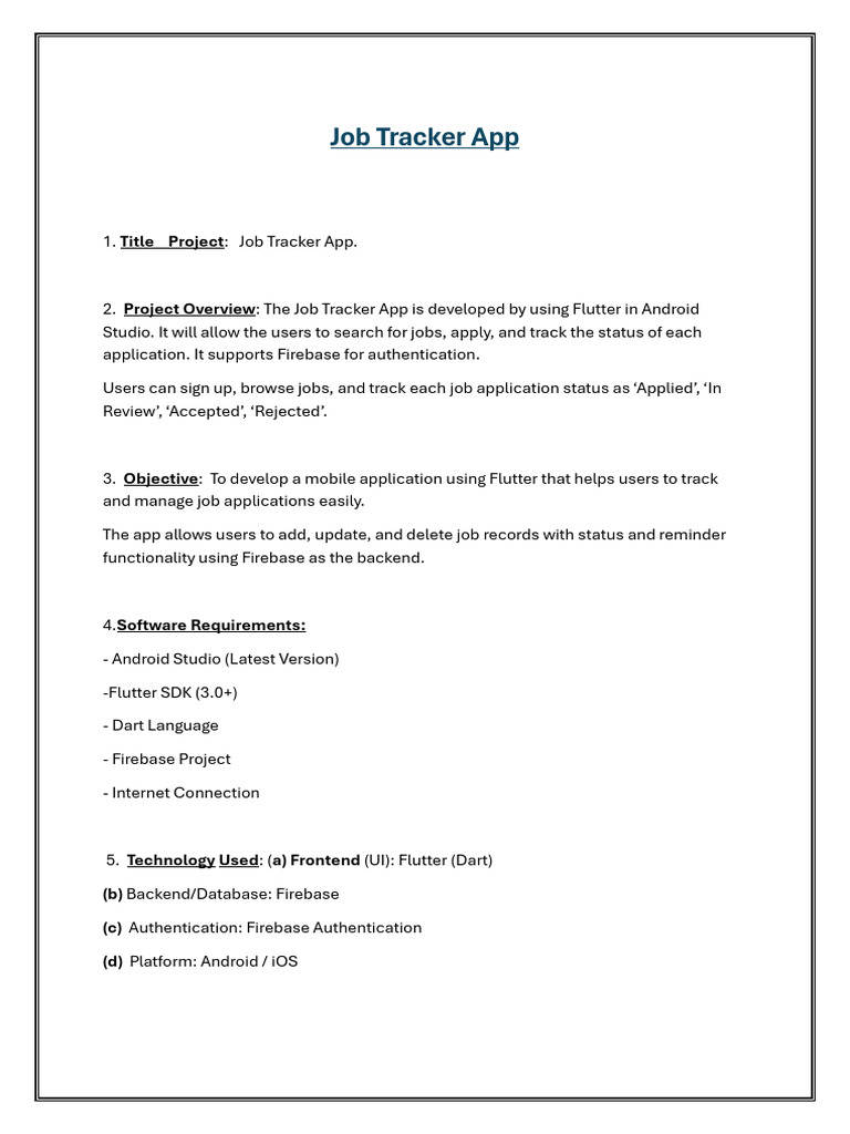 Job Tracker Documentation | PDF