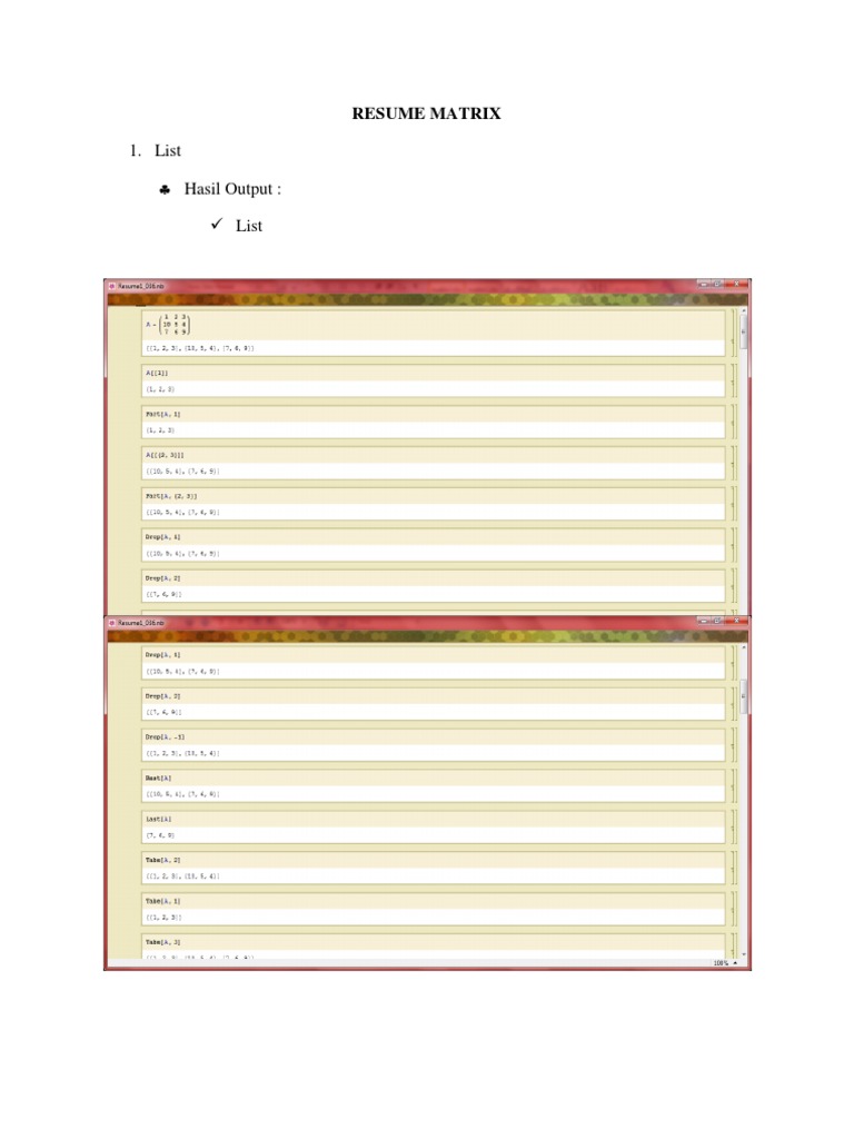 Resume Matrix | PDF