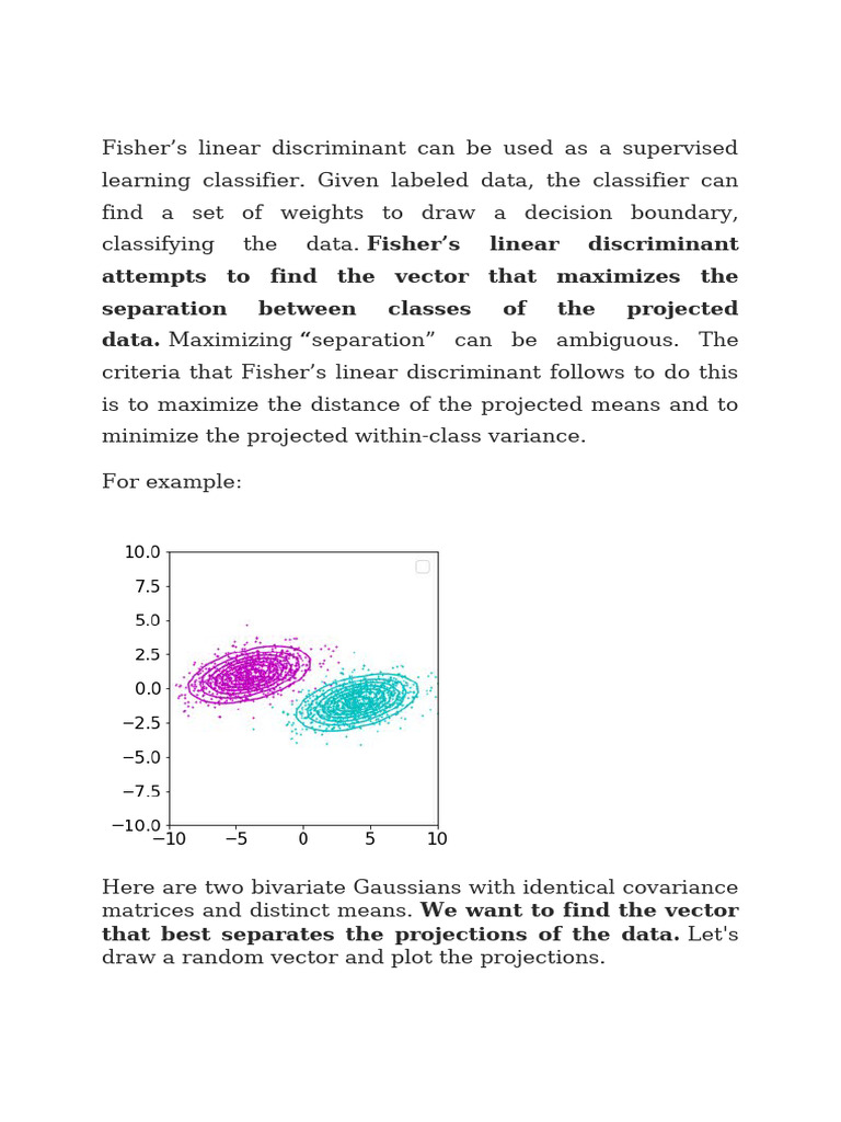 Fisher Discriminant Analysis | PDF | Statistical Theory | Algorithms