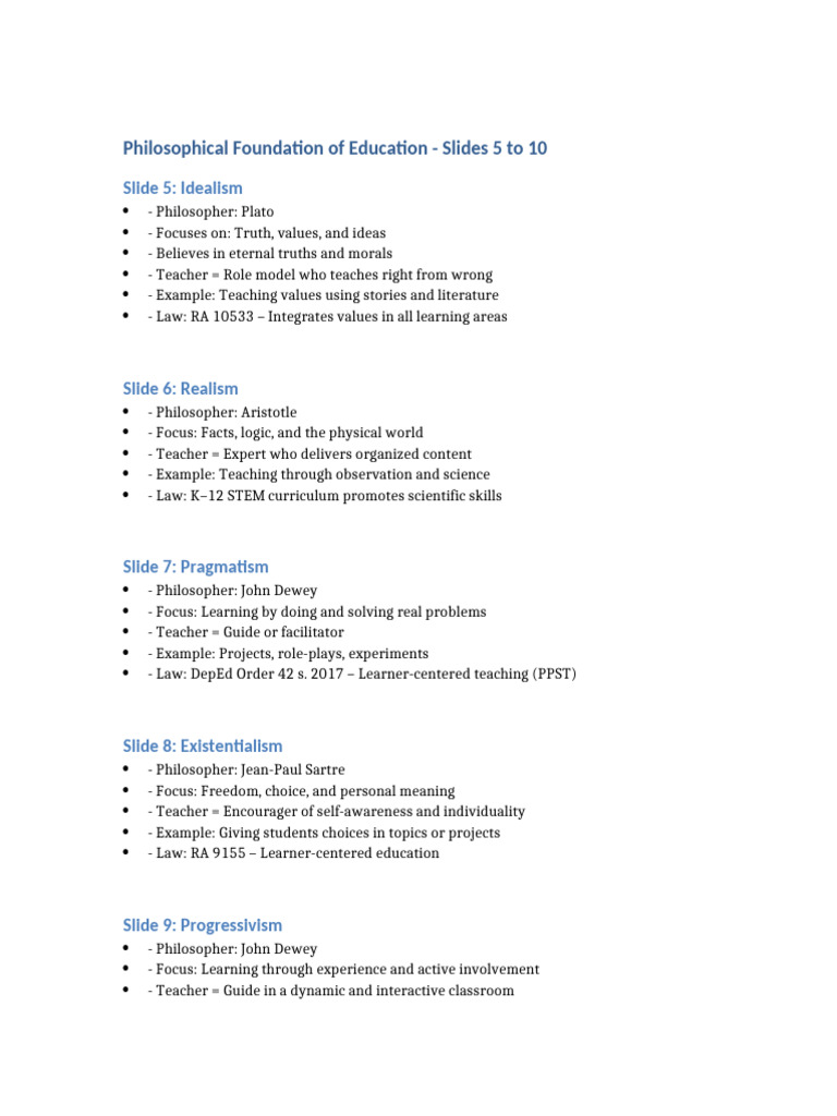 Philosophical Foundations of Education | PDF