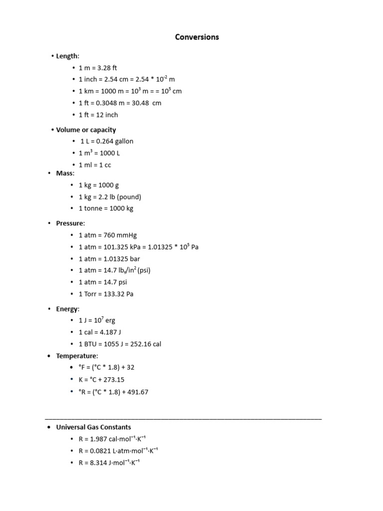Essential Unit Conversions Guide | PDF