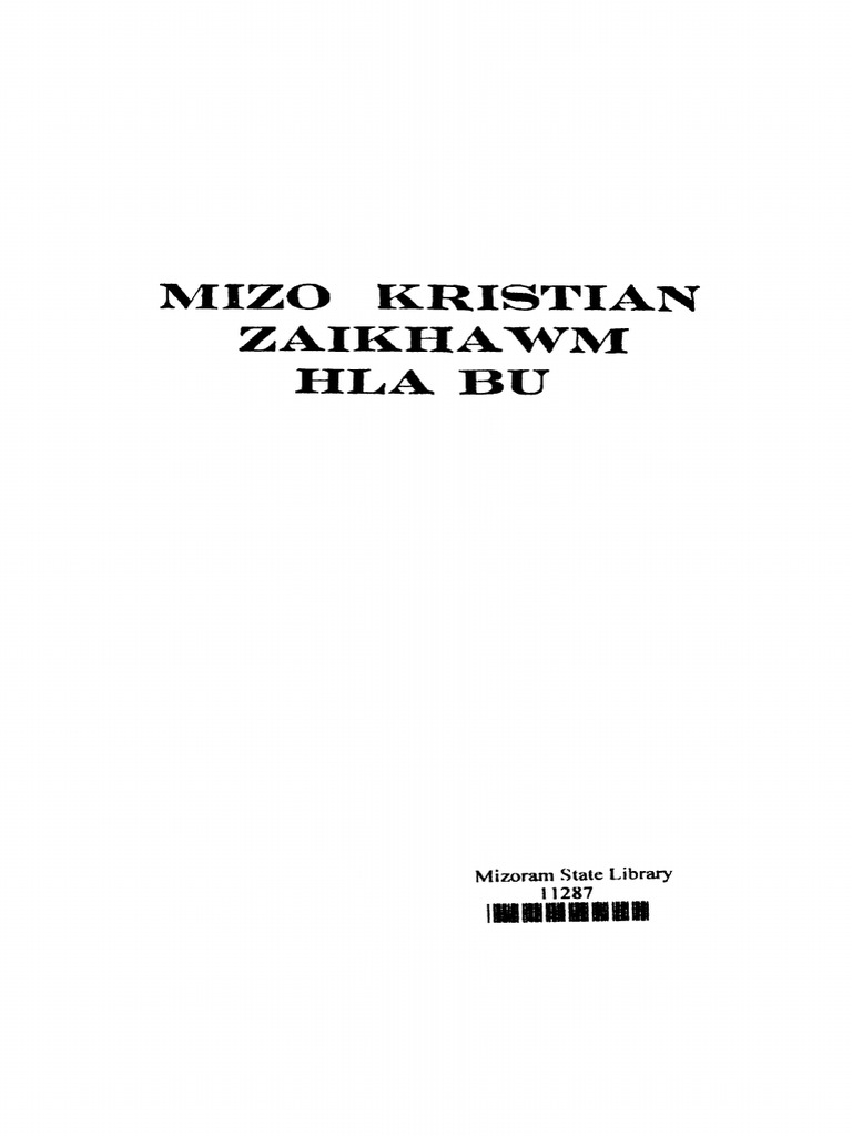 Mizo Kristian Zaikhawm Hla Bu Ed. 1st | PDF