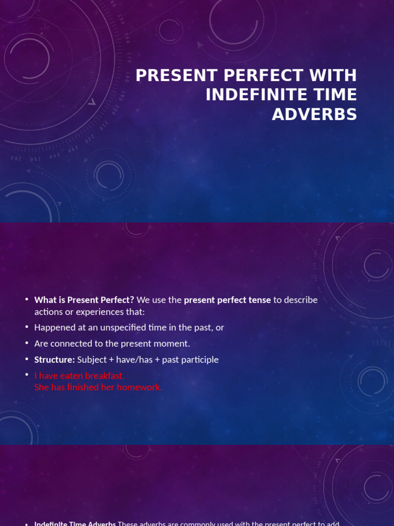1745816119-Indefinite Time Present Perfect | PDF