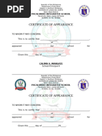 Certificate of Appearance-Template | PDF