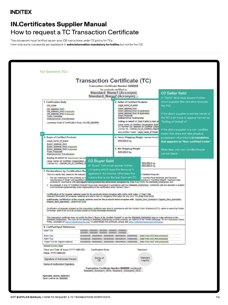 Cómo Cubrir Un Transaction Certificate | PDF