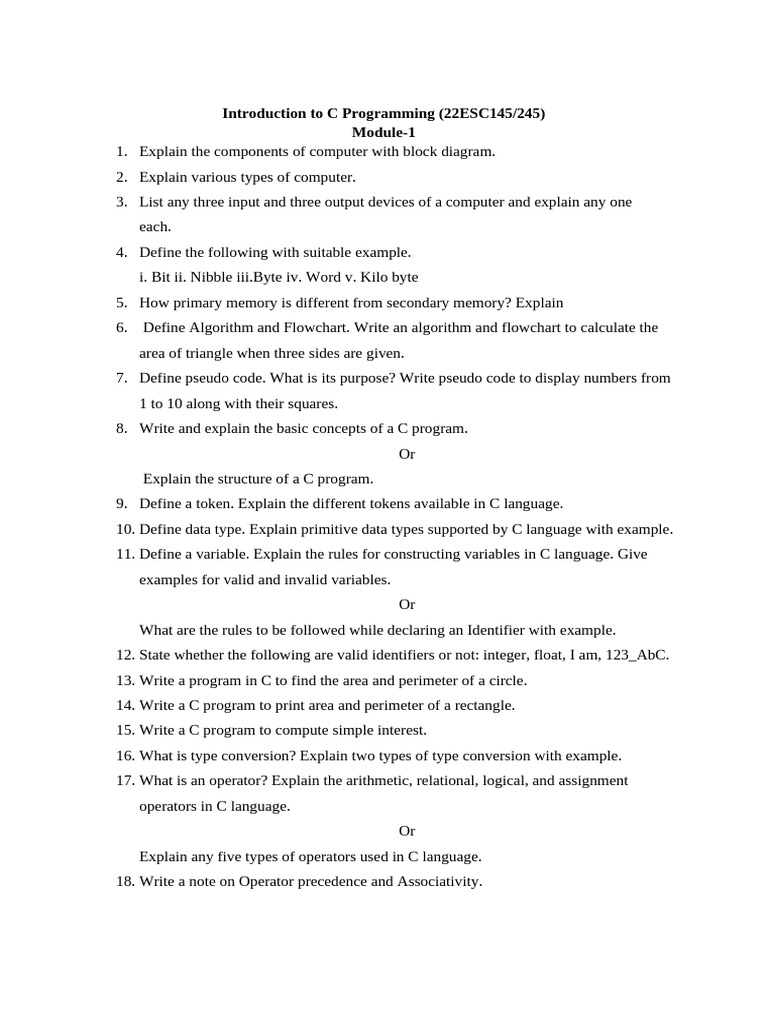 C Programming Basics and Concepts Guide | PDF