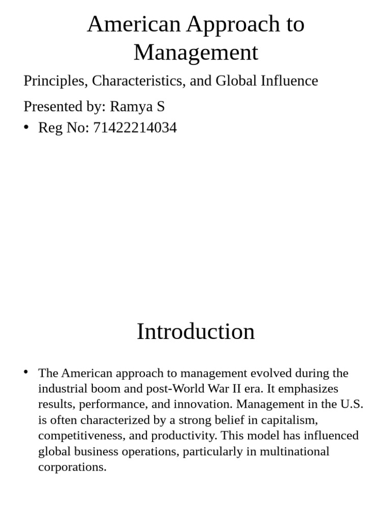 American Management: Principles and Impact | PDF | Employment | Innovation