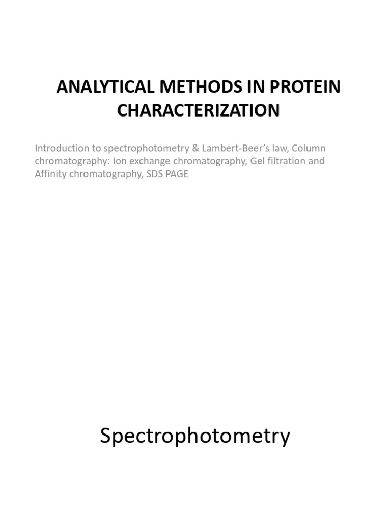 Protein Characterization Techniques Overview | PDF | Polyacrylamide Gel ...