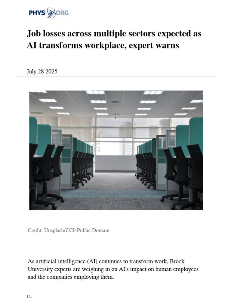 2025 07 Job Losses Multiple Sectors Ai | PDF | Artificial Intelligence ...