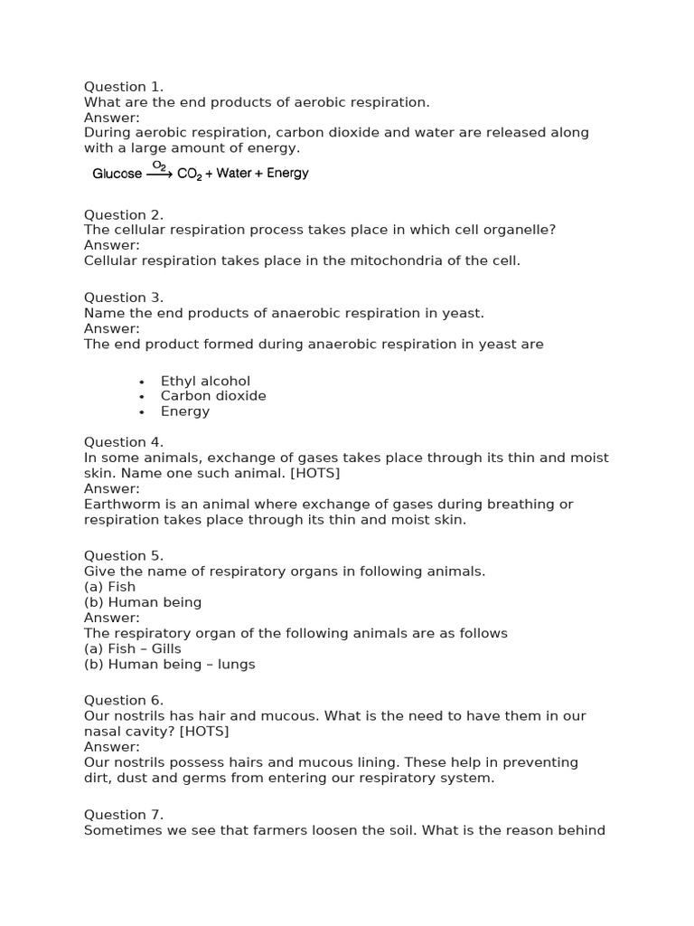 Respiration in Organisms | PDF | Respiratory System | Breathing