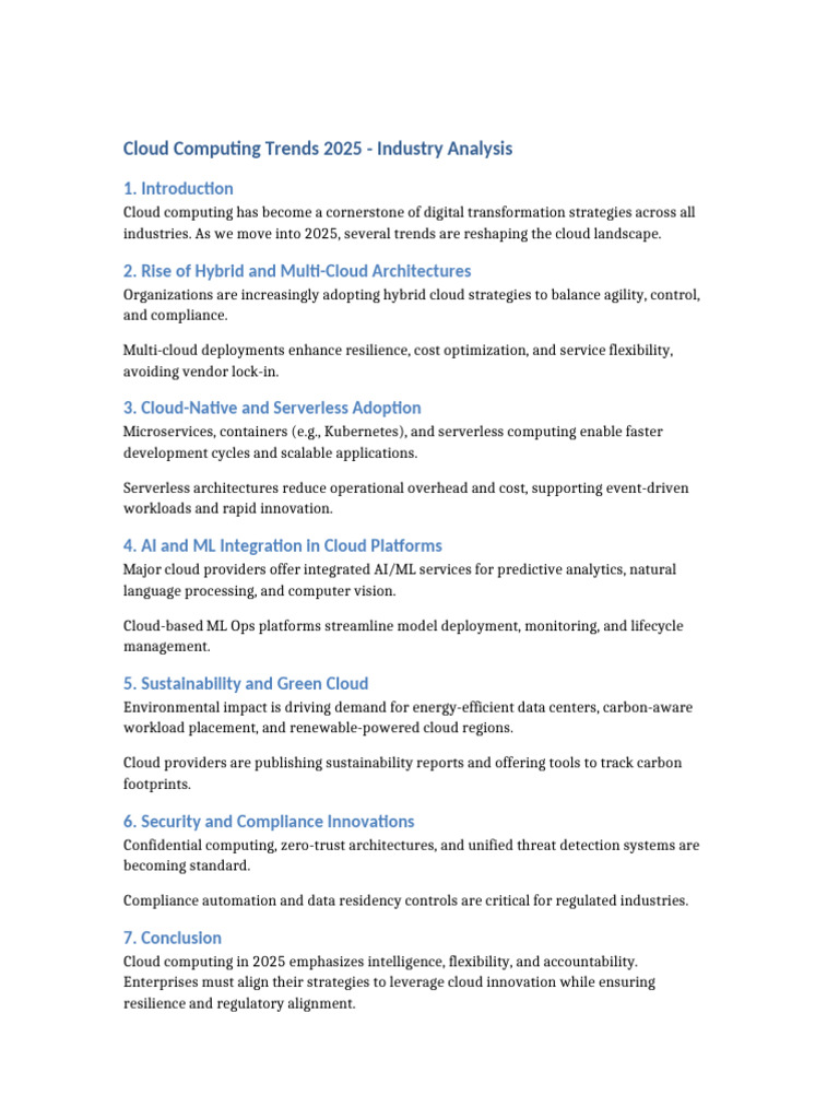 Cloud Computing Trends for 2025 | PDF