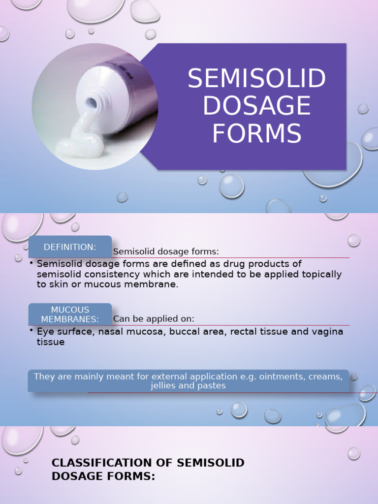 Understanding Semisolid Dosage Forms | PDF | Topical Medication ...