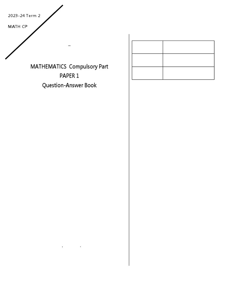 Term 2 Math Exam Paper 1 | PDF | Cartesian Coordinate System | Geometry