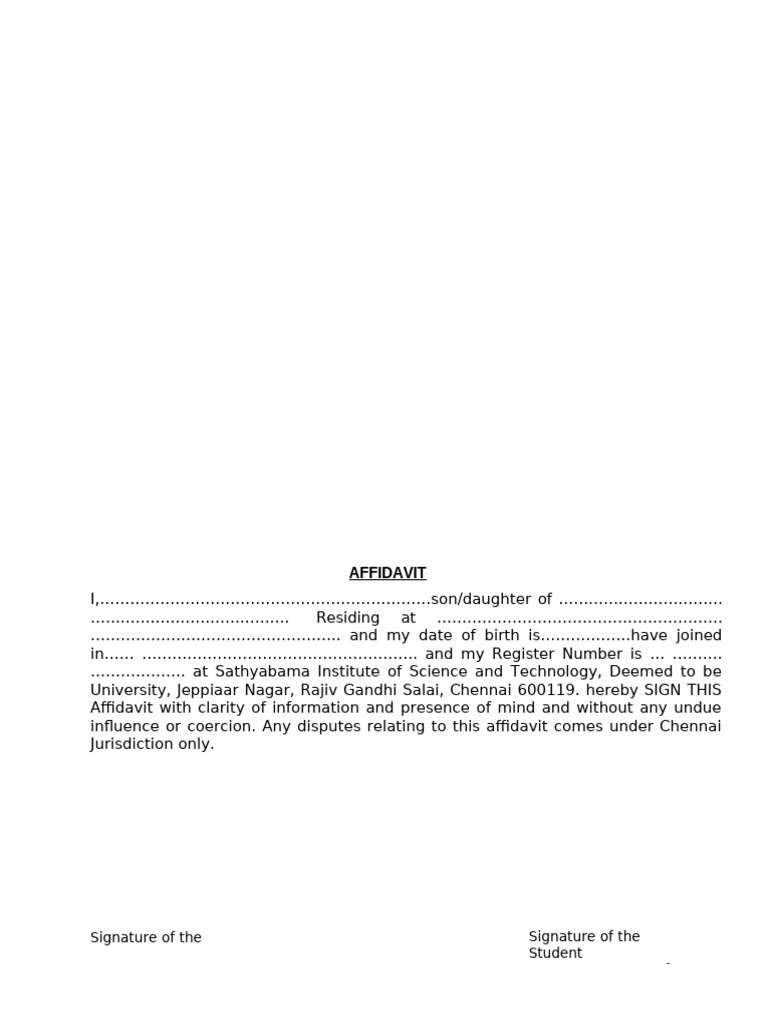Affidavit Template New | PDF