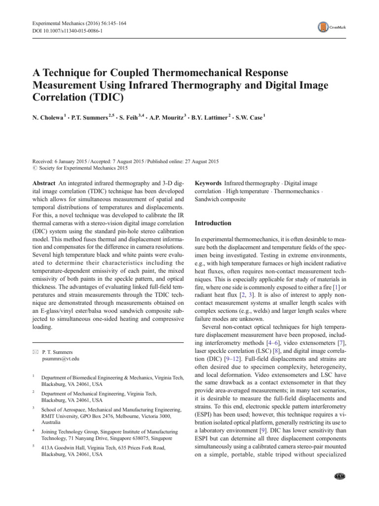A Technique For Coupled Thermomechanical Response Measurement Using ...