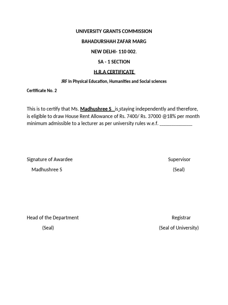 University Grants Commission Bahadurshah Zafar Marg NEW DELHI-110 002 ...