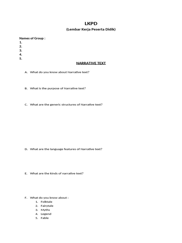 Understanding Narrative Text Types | PDF