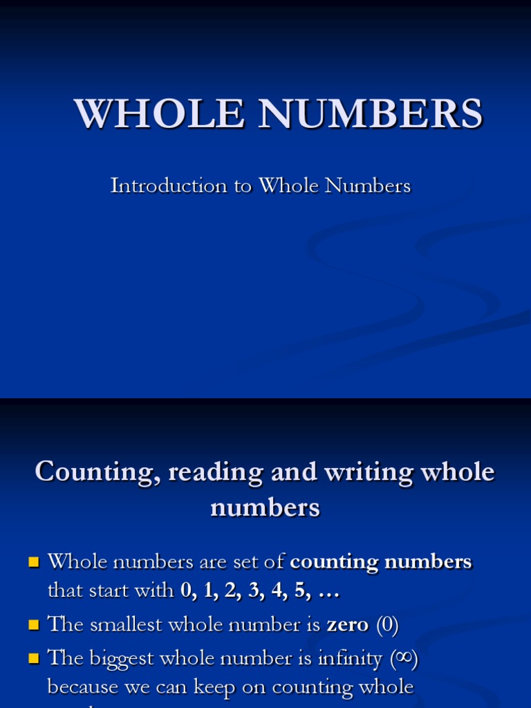 Whole Numbers 1 | PDF