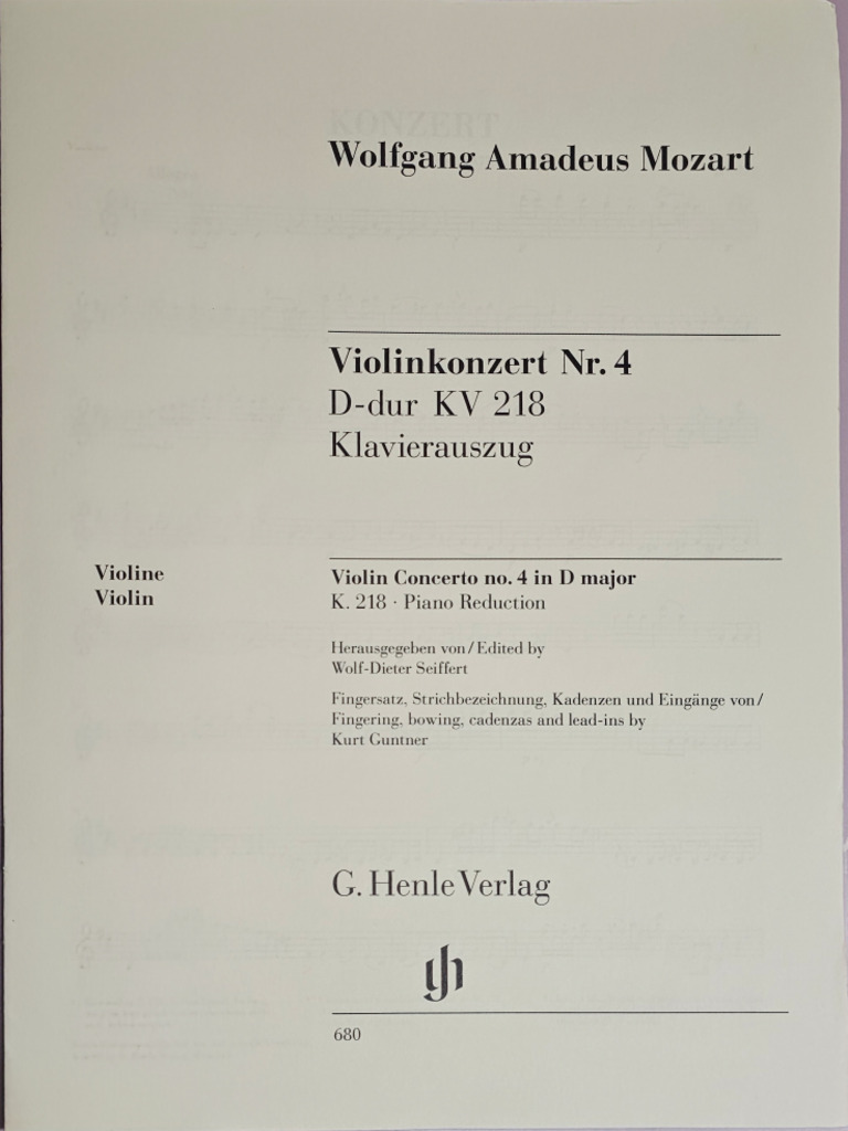 Mozart No. 4 MVT 1 | PDF