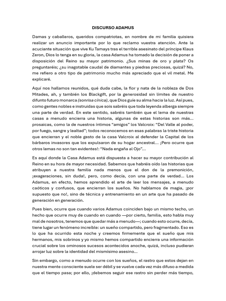 Discurso Adamus | PDF