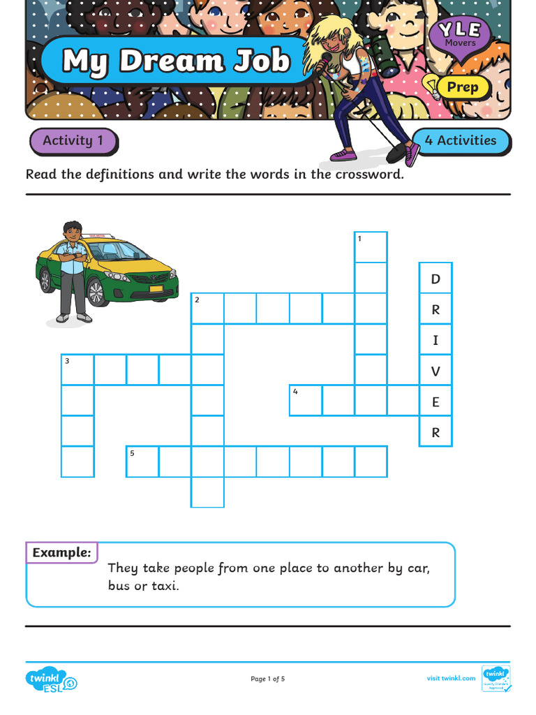 Dream Jobs for Kids Activities | PDF | English As A Second Or Foreign ...
