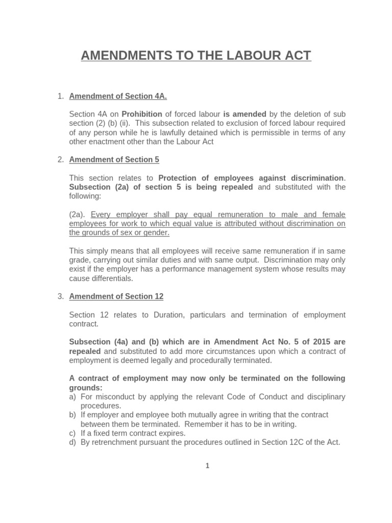 Amendments to Labour Relations Act | PDF | Employment | Justice