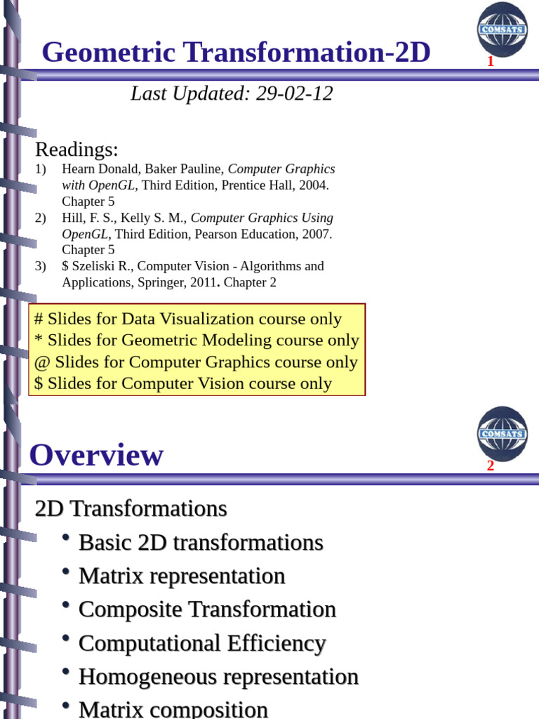 2d - Transformation | PDF | 2 D Computer Graphics | Matrix (Mathematics)