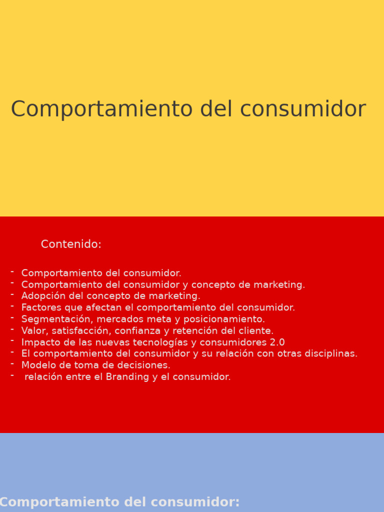 Comportamiento Del Consumidor Presentación | PDF | Comportamiento del ...