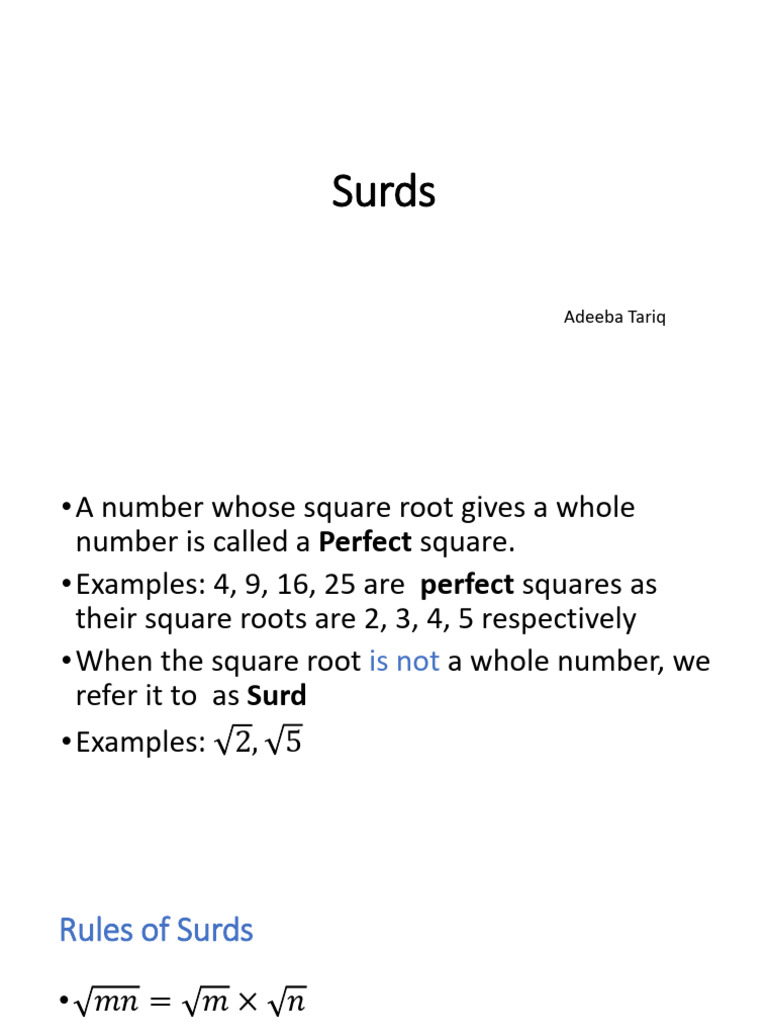 Understanding Surds and Their Rules | PDF
