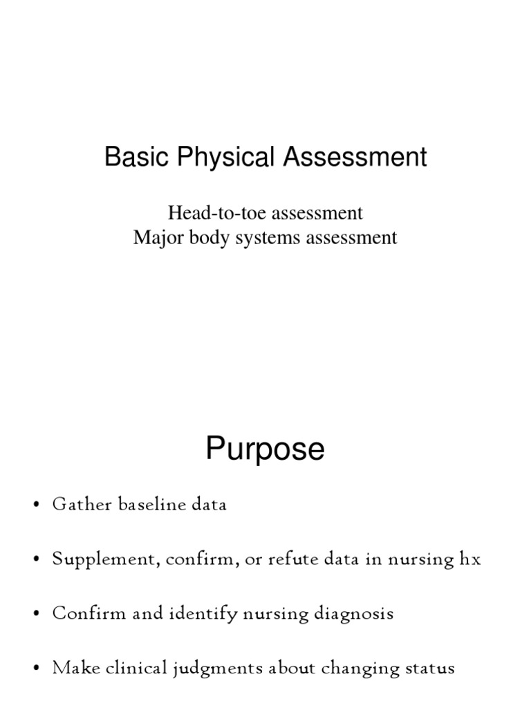 Basic Physical Assessment 1 | PDF | Wellness