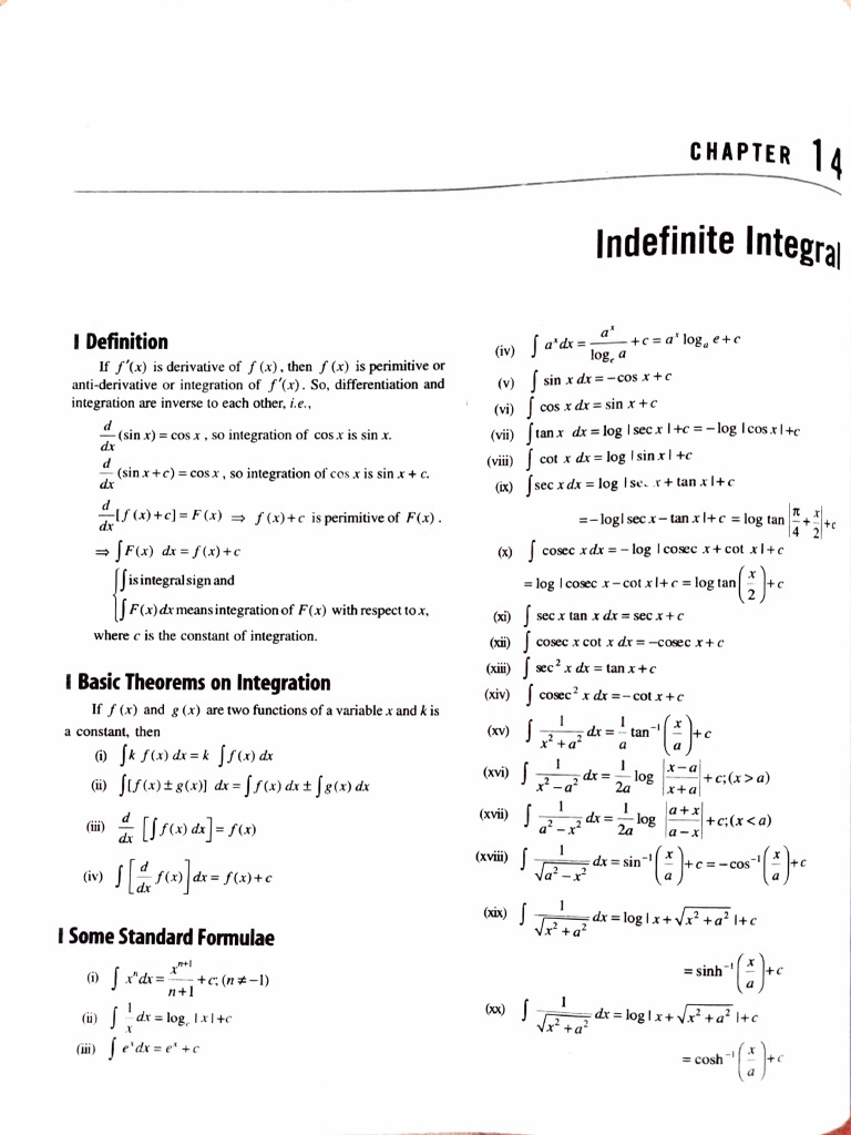 Indefinite Integral | PDF | Integral | Trigonometric Functions
