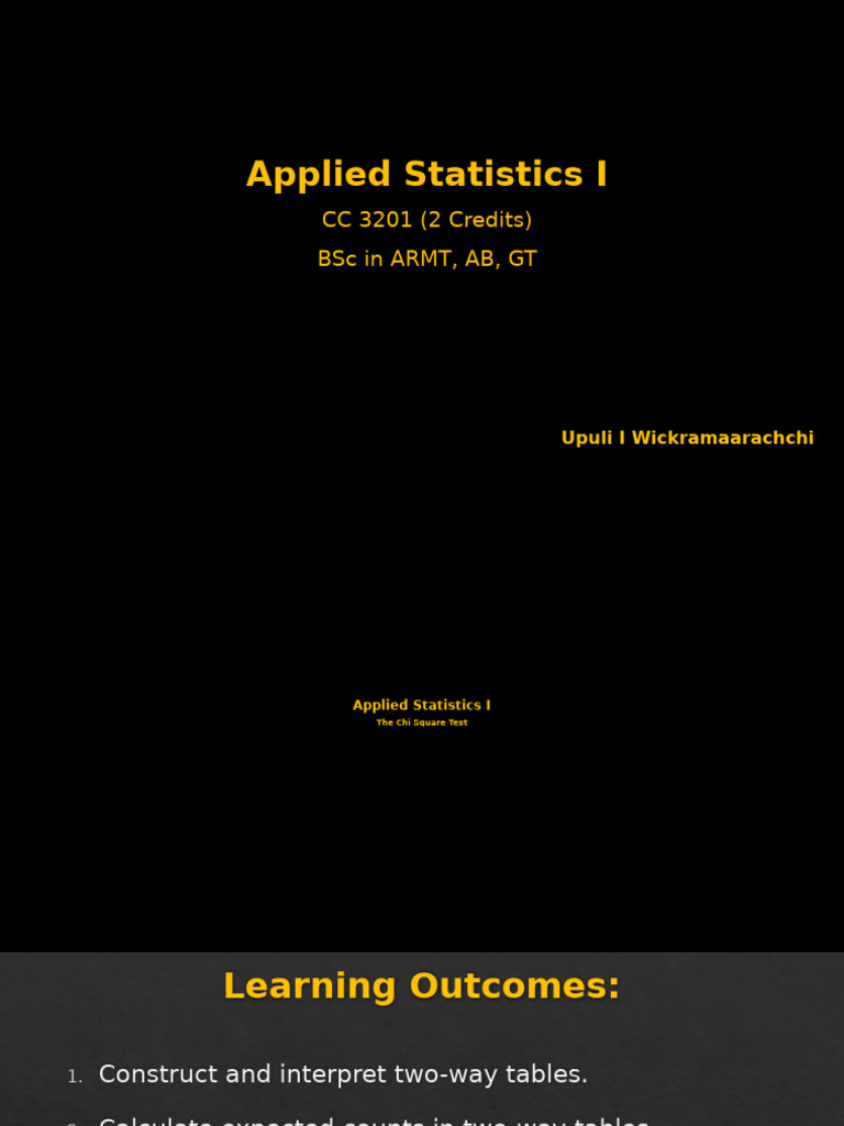 Chi-Square Test in Applied Statistics | PDF | Chi Squared Test | P Value