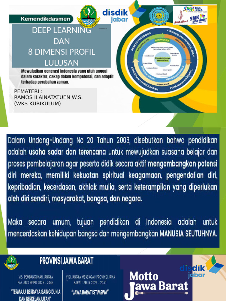 Materi Deep Learning Dan 8 Dimensi Lulusan Kemdikdasmen | PDF
