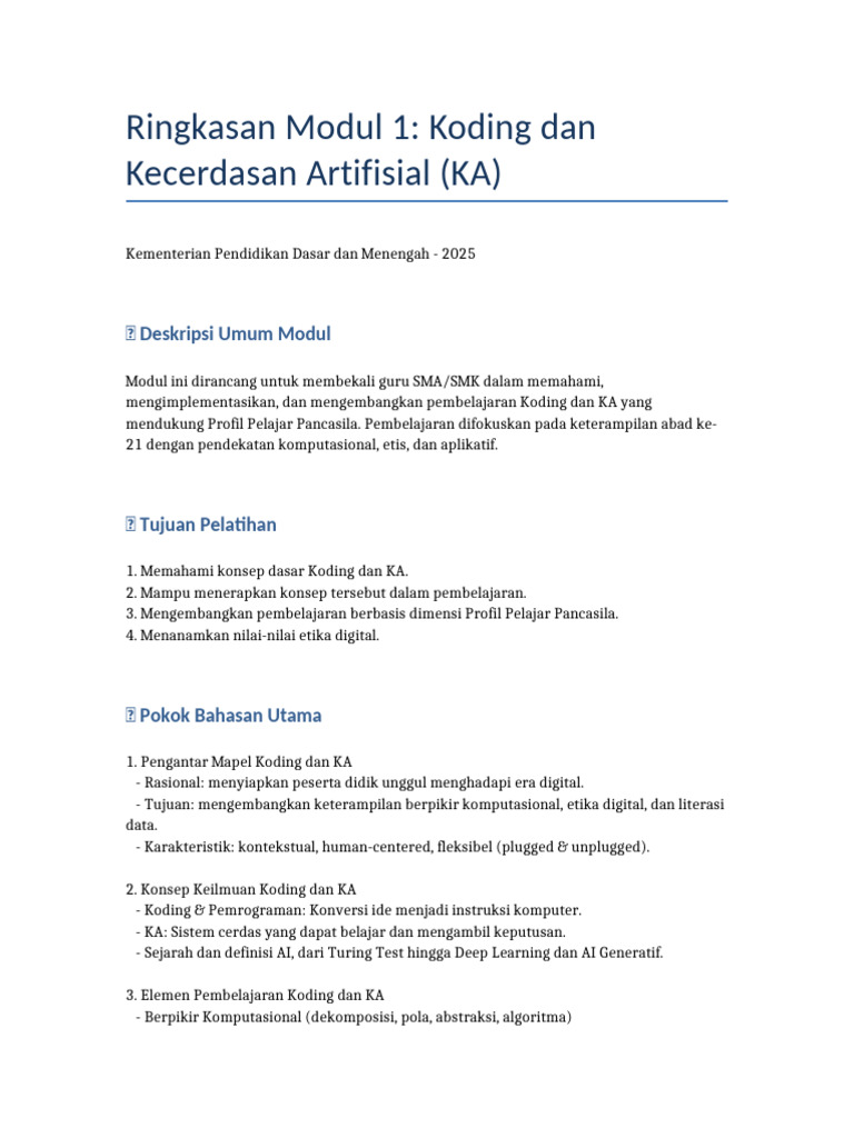 Ringkasan Modul Koding KA | PDF
