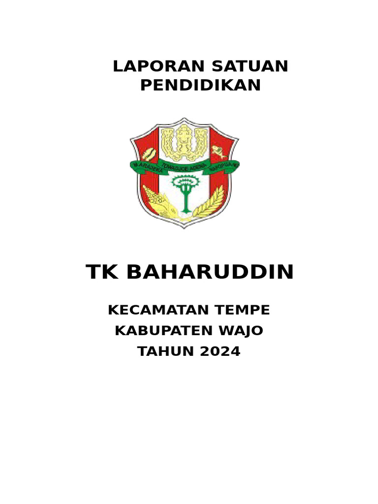 Laporan Perencanaan Satuan Pendidikan TK Baharuddin | PDF