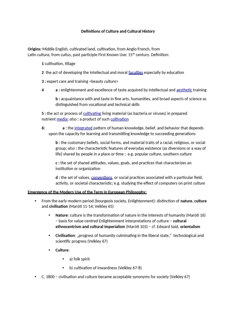 II.1 Definitions of Culture | PDF | Knowledge | Liberal Arts Education