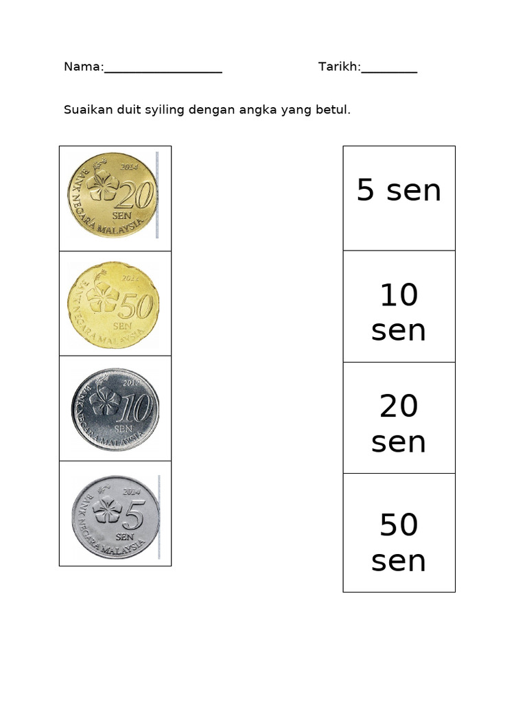 Latihan Pengiraan Duit Syiling | PDF