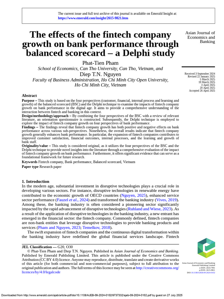 Fintech Growth's Impact on Bank Performance | PDF | Financial ...