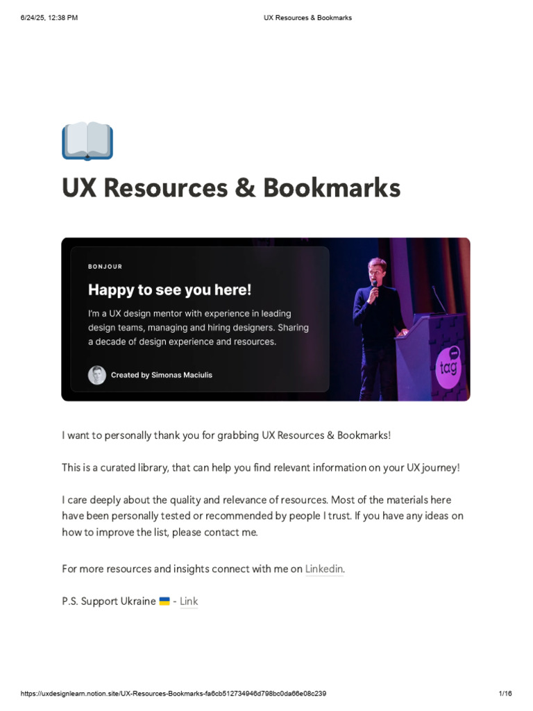 Curated UX Resources & Bookmarks | PDF | User Interface | Design